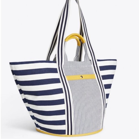 Draper James | Bags | Draper James Large Canvas Tote Bag Awning Stripe ...
